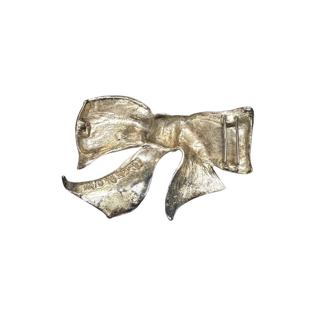 Christopher Ross Large Bow Metal Belt Buckle - TheRelux.com