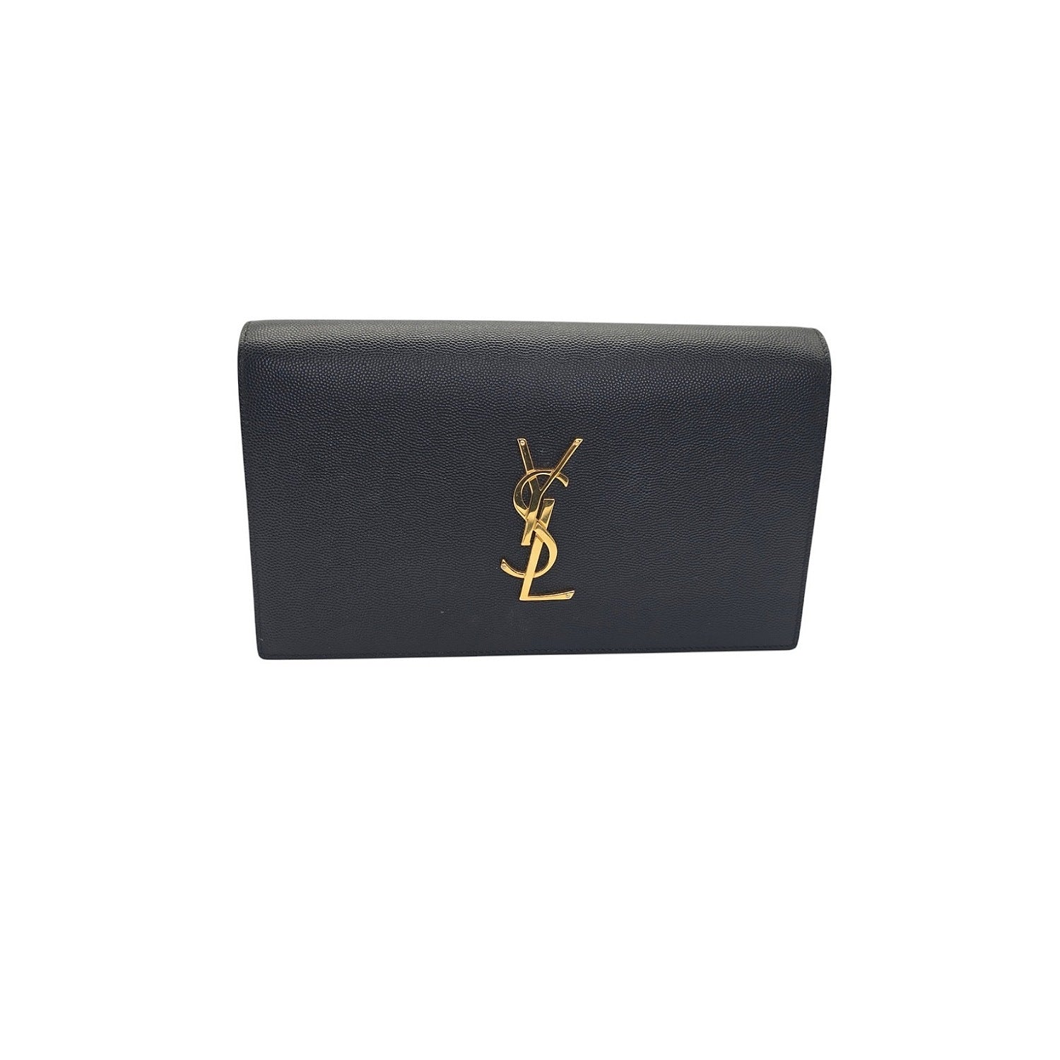 YSL Saint Laurent Kate Grained Leather Clutch - TheRelux.com